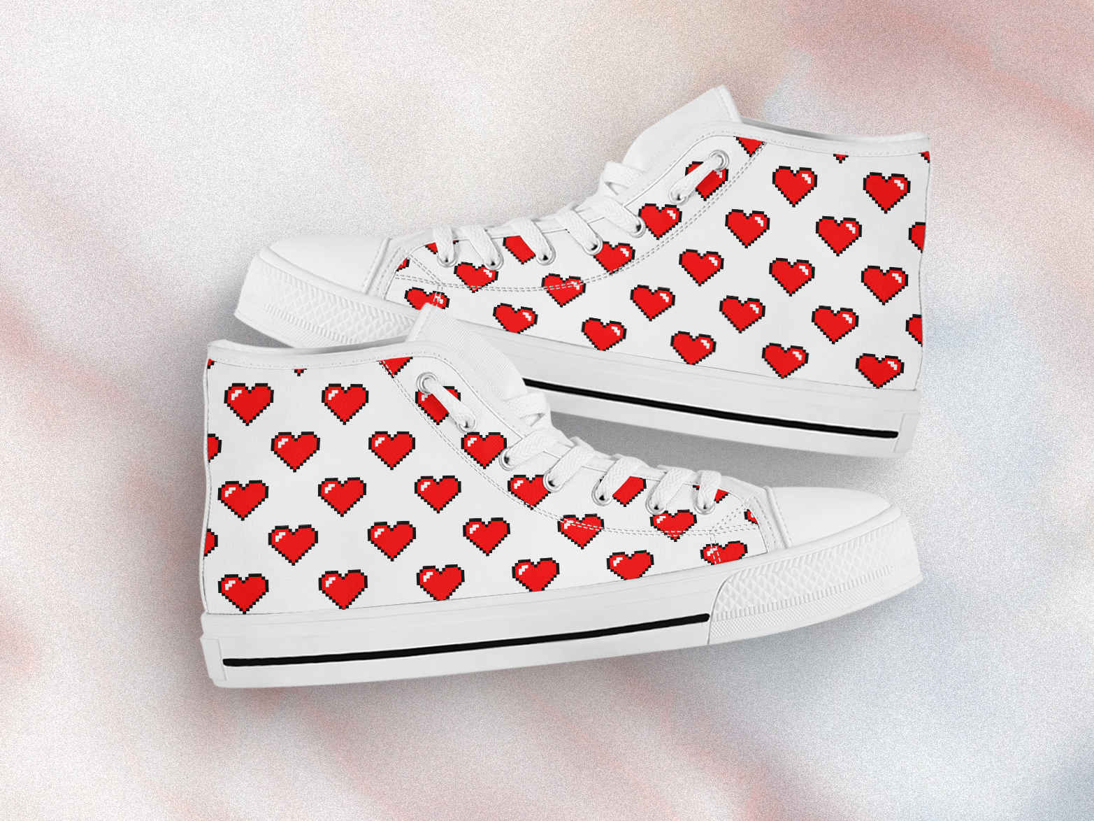 Red Heart Shoes | Custom Canvas Sneakers For Kids & Adults