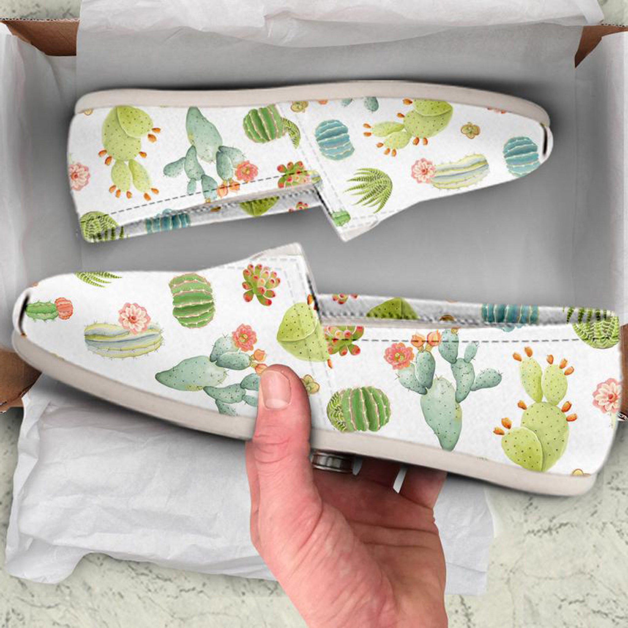 Cute Cactus Shoes | Custom Canvas Sneakers For Kids & Adults