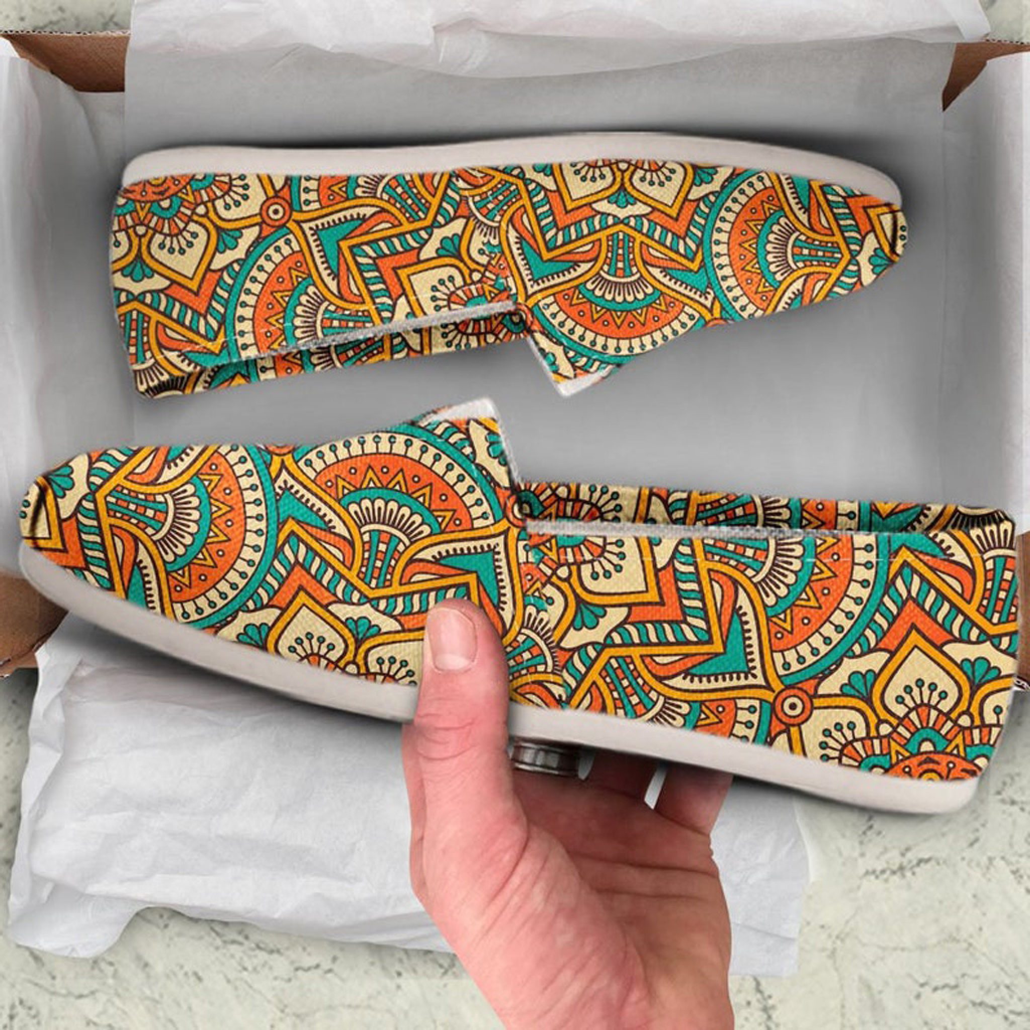 Mandala Printed Shoes | Custom Canvas Sneakers For Kids & Adults