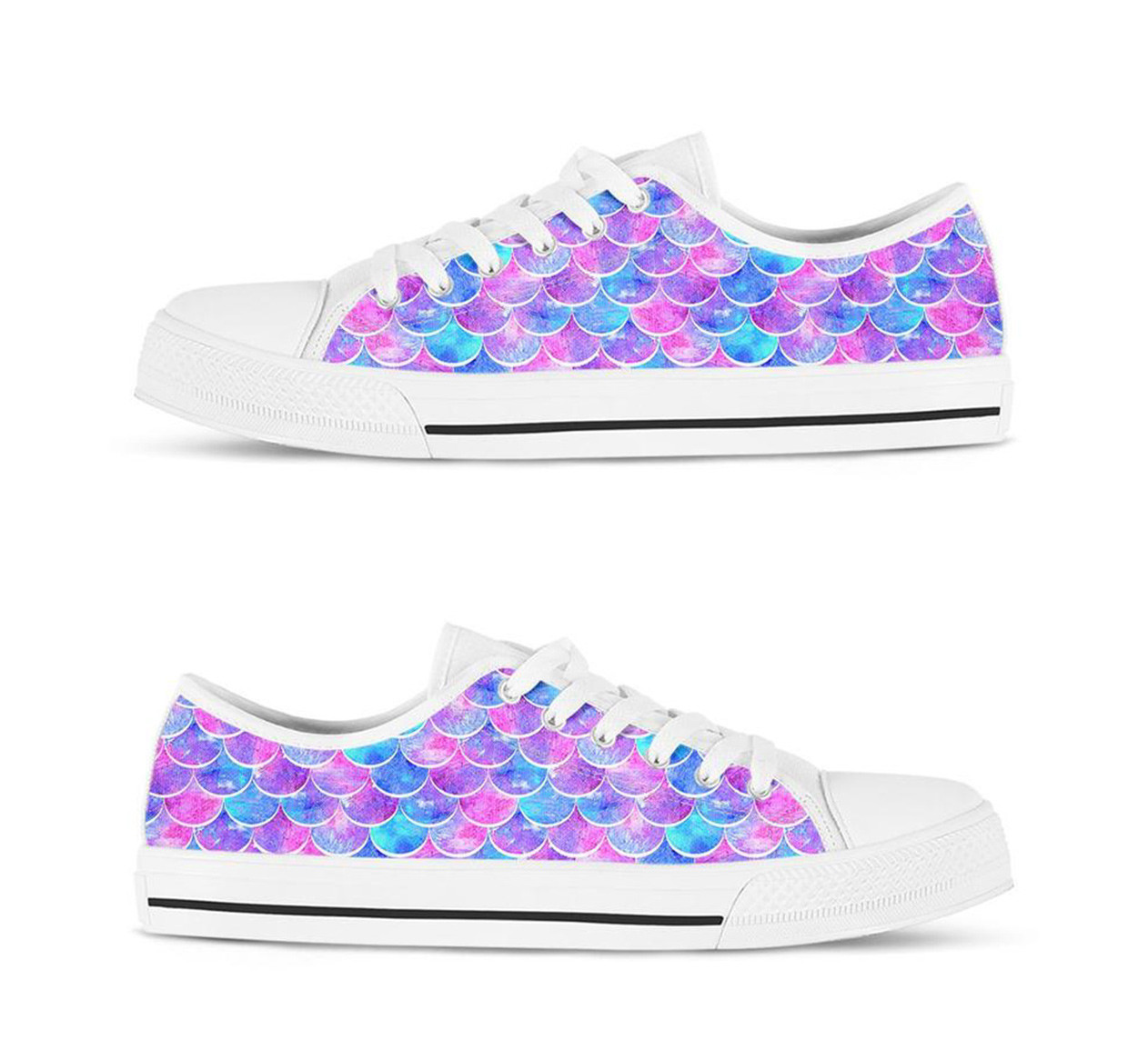 Colorful Mermaid Shoes | Custom Canvas Sneakers For Kids & Adults