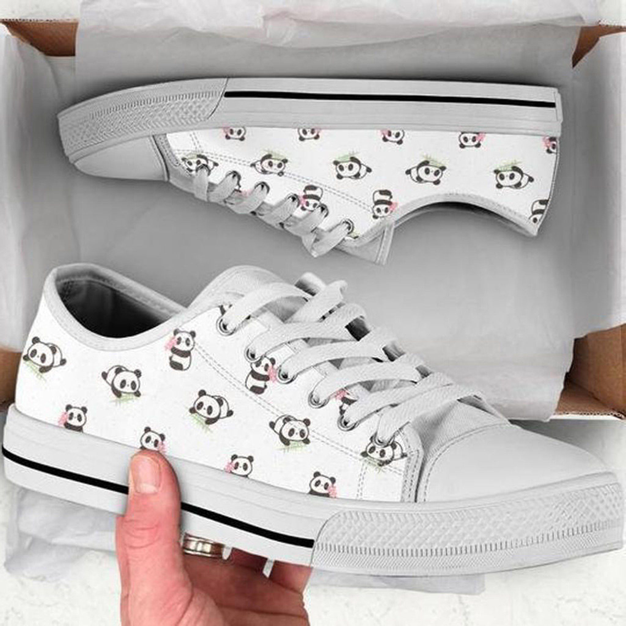 Low Top Panda Shoes | Custom Canvas Sneakers For Kids & Adults