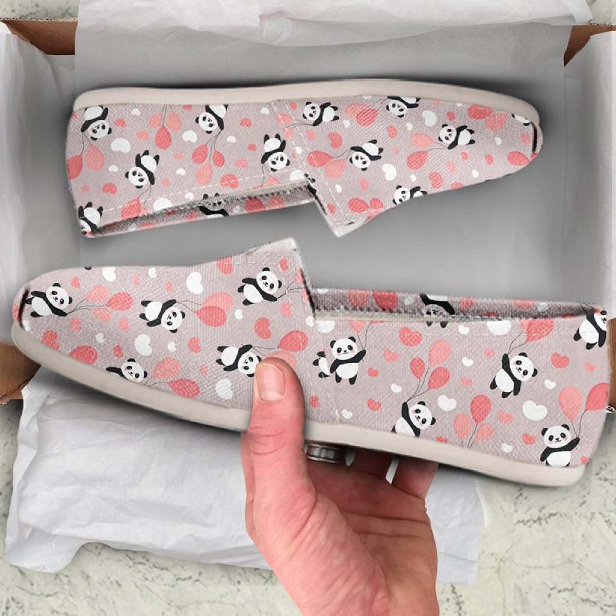 Pink Panda Shoes | Custom Canvas Sneakers For Kids & Adults