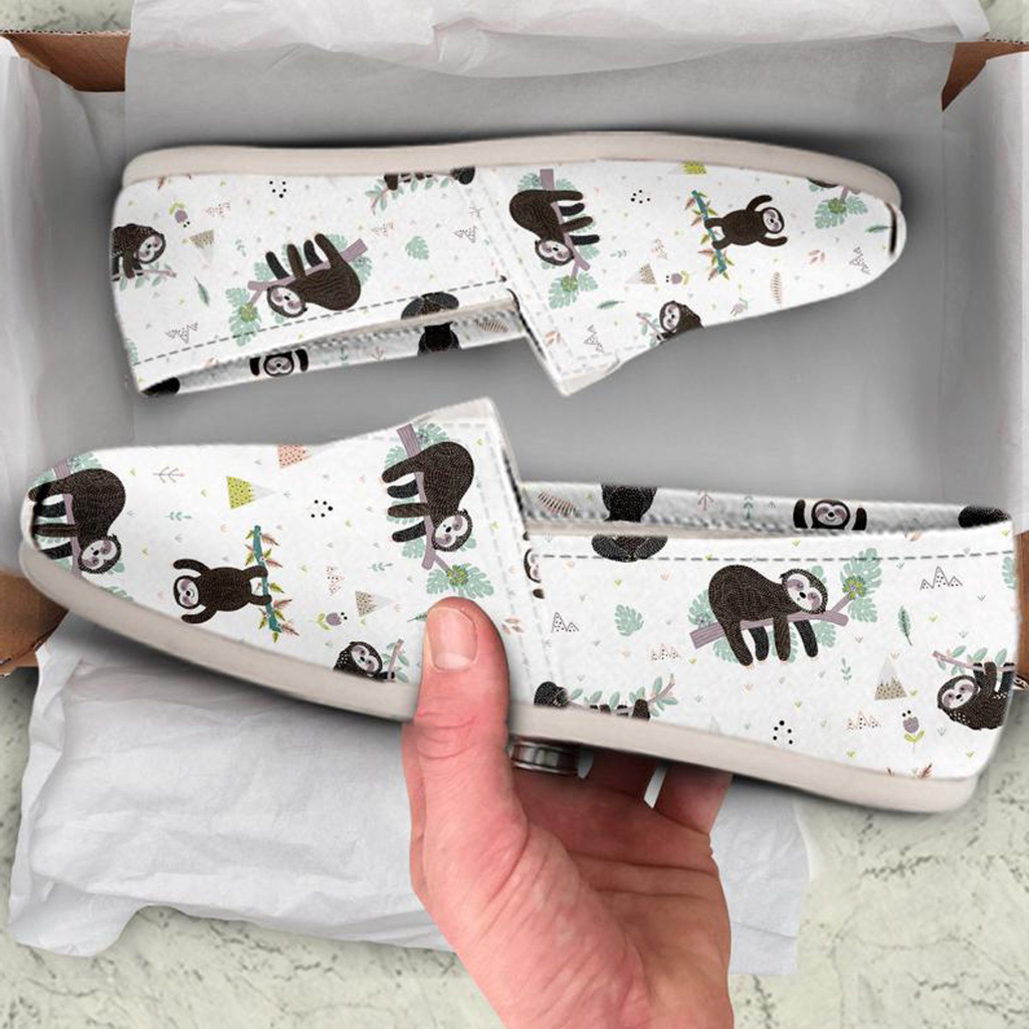 White Sloth Shoes | Custom Canvas Sneakers For Kids & Adults