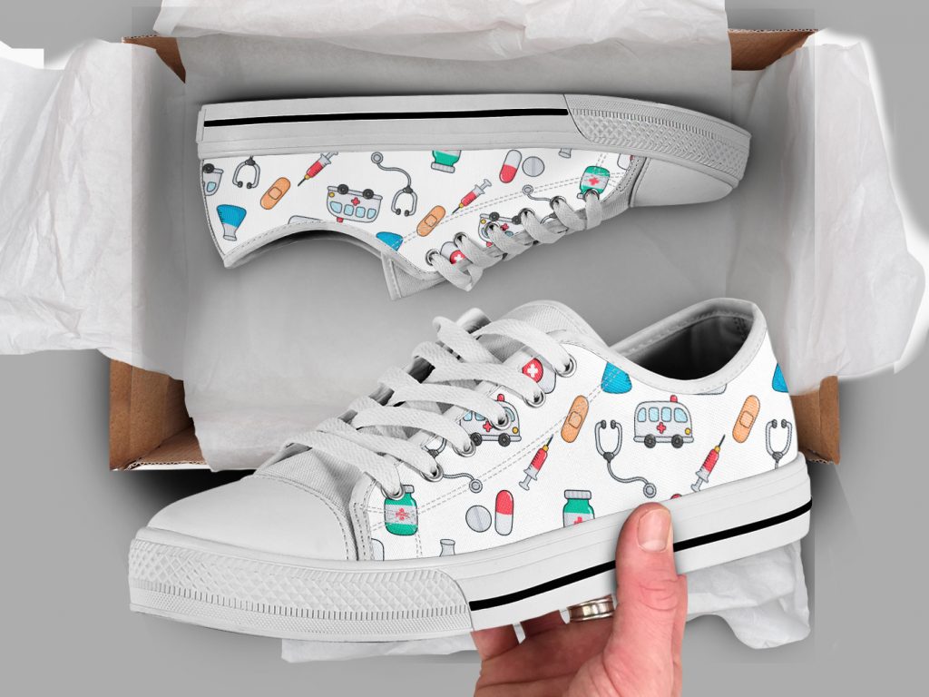 Cute Nurse Shoes | Custom Canvas Sneakers For Kids & Adults