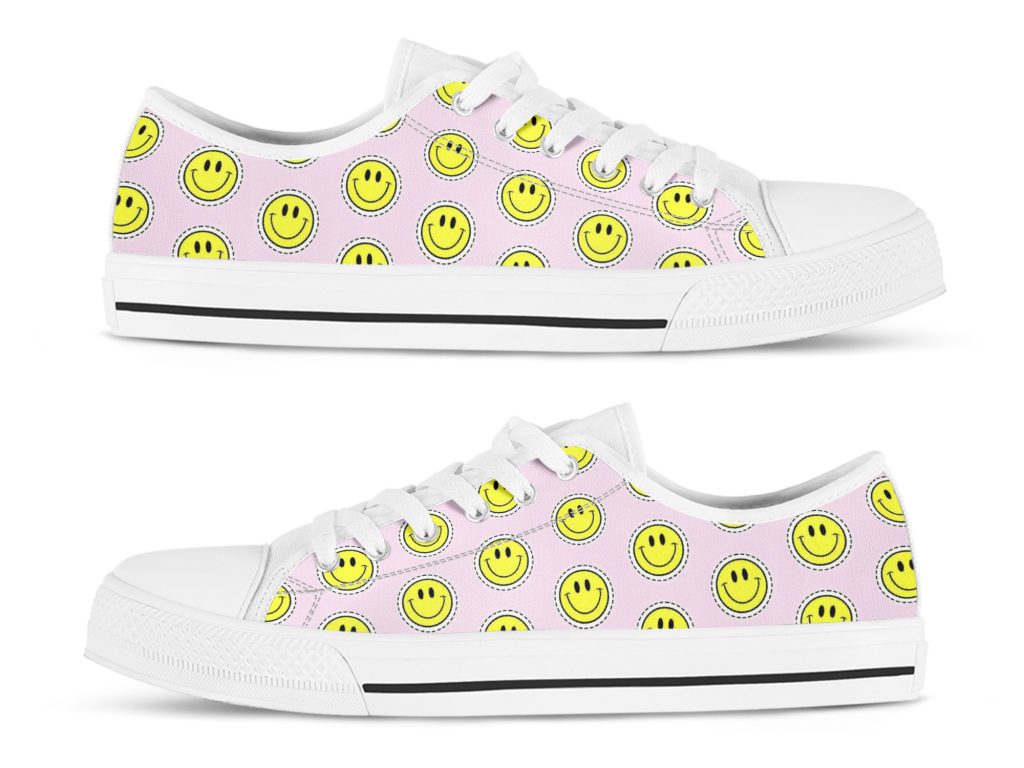 Smiley Face Shoes | Custom Canvas Sneakers For Kids & Adults
