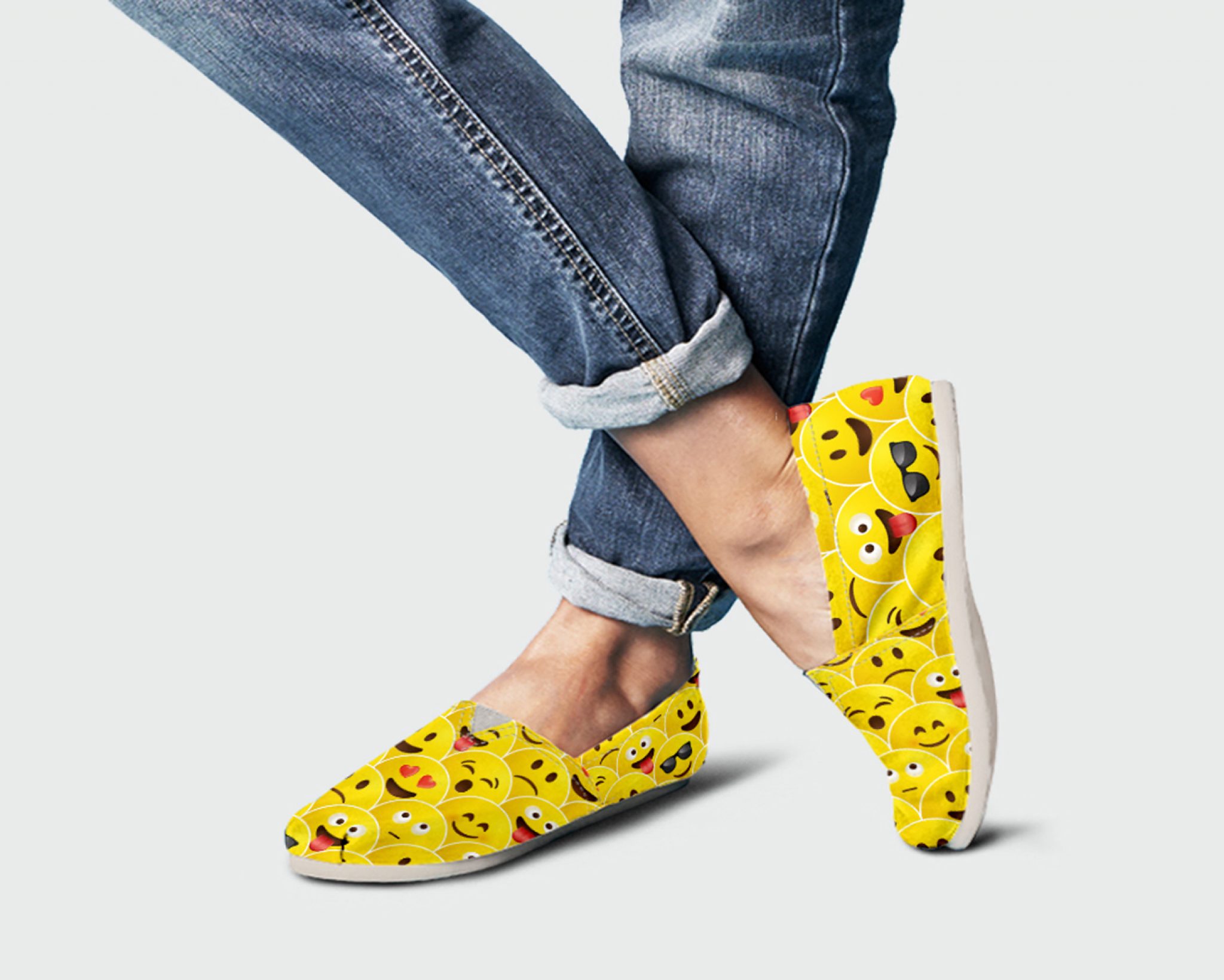 Casual Smiley Face Shoes | Custom Canvas Sneakers For Kids & Adults