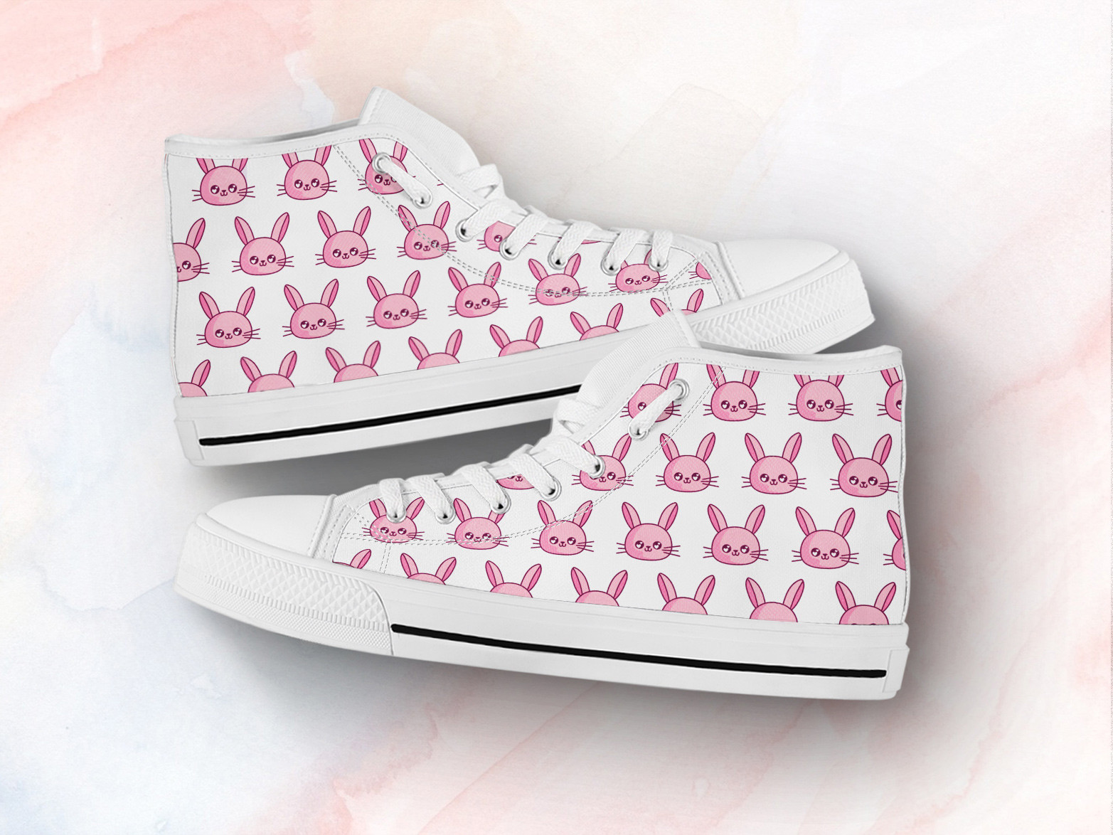 Pink Rabbit Shoes | Custom Canvas Sneakers For Kids & Adults