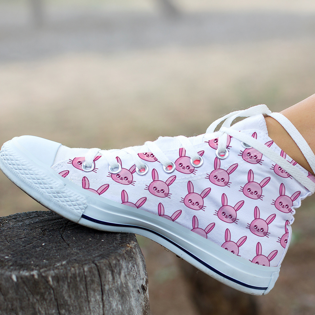 Pink Rabbit Shoes | Custom Canvas Sneakers For Kids & Adults