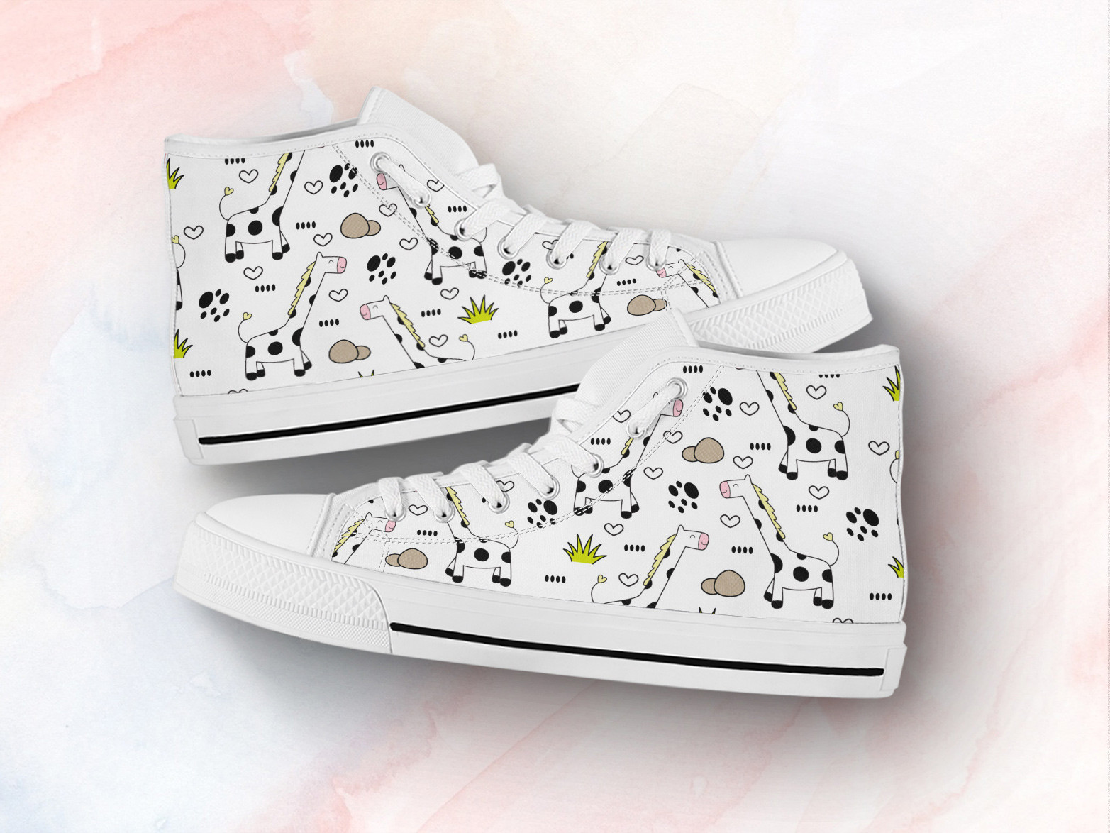 Cutest Giraffe Shoes | Custom Canvas Sneakers For Kids & Adults