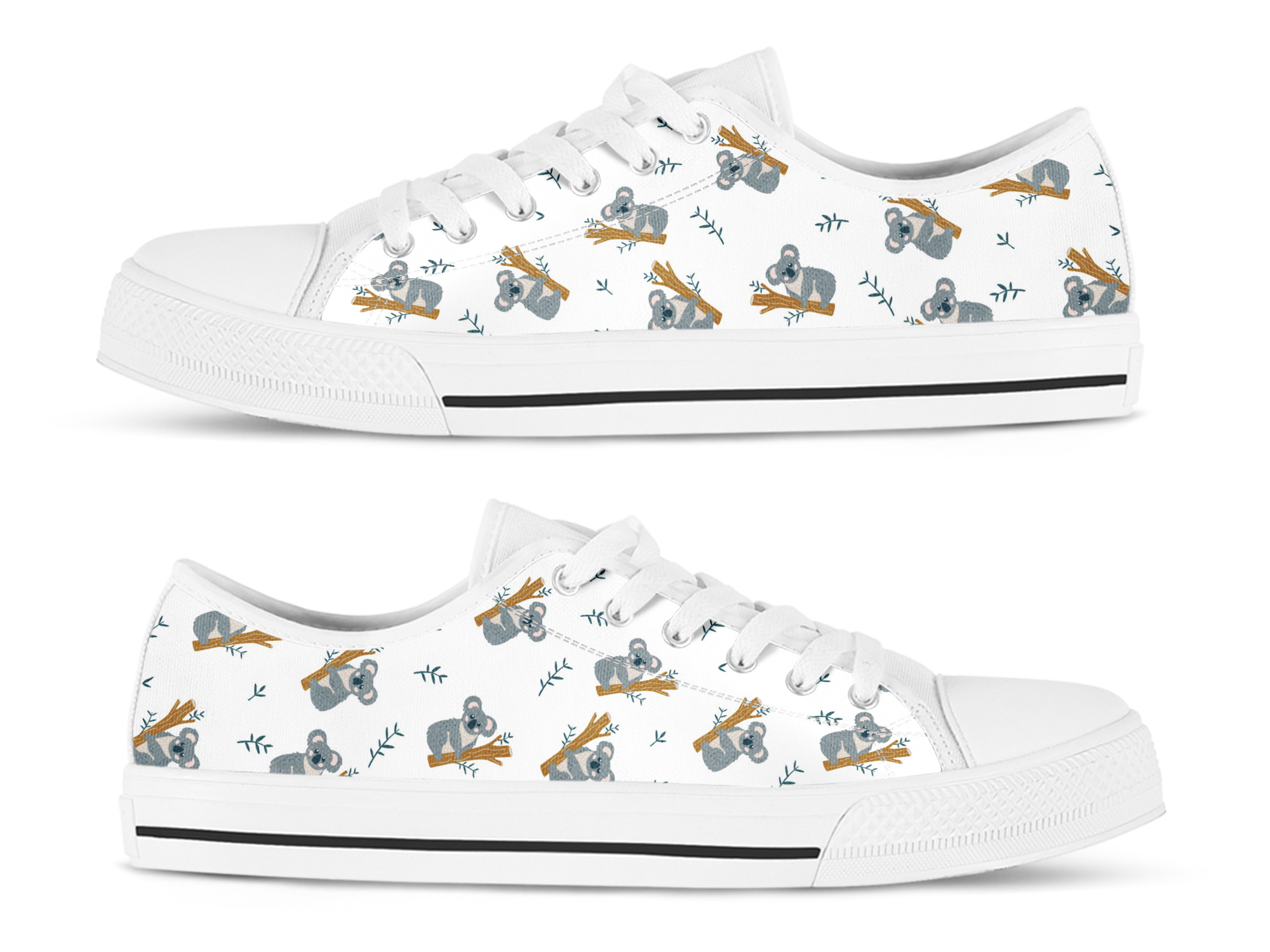 Koala Printed Shoes | Custom Canvas Sneakers For Kids & Adults